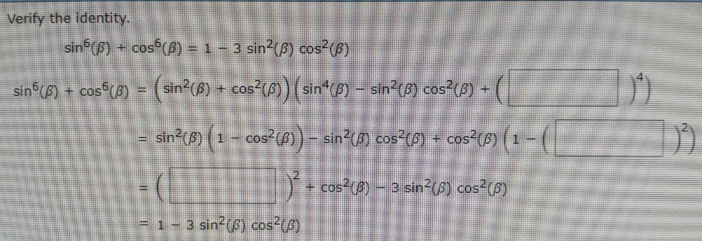 Solved Verify The Identity Cos In Cos Cos B Sin Cos