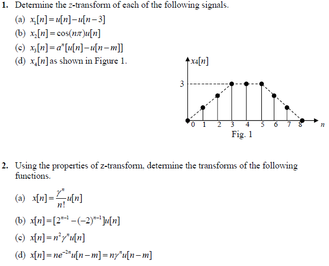 Solved Determine The Z Transform Of Each Of The Following