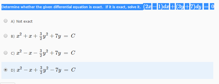 Solved Determine Whether The Given Differential Equation