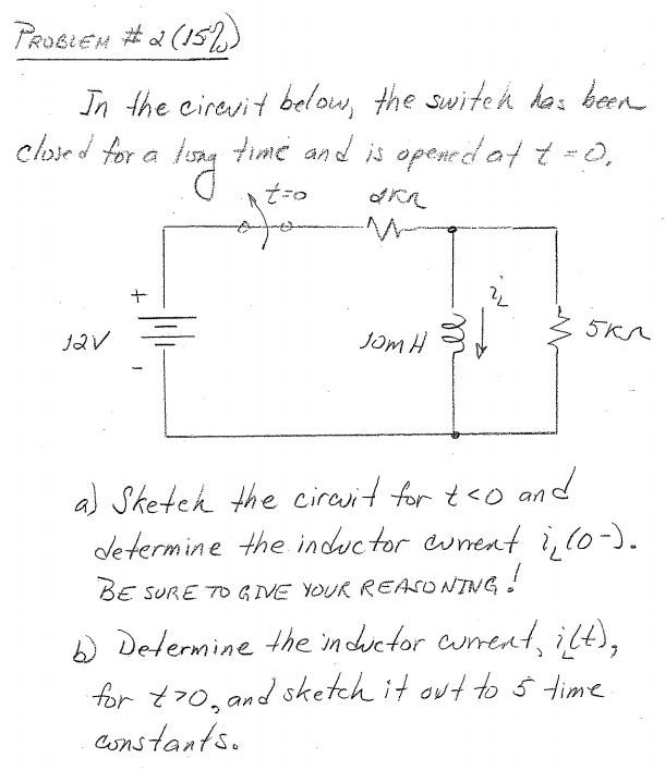 Solved In The Circuit Below The Switch Has Been Closed For