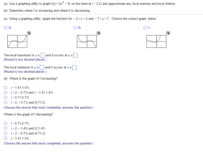 Solved Use A Graphing Utility To Graph Fx 2x3 3x On