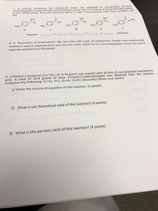 In Resolution Of Enantiomers Lab You Start With A