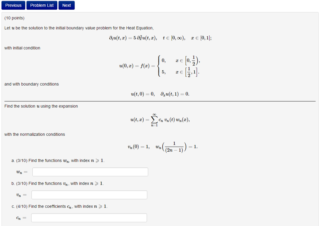 Let U Be The Solution To The Initial Boundary Value