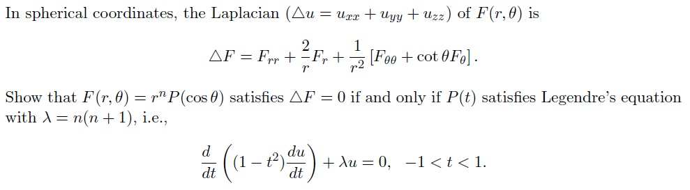 Solved In Spherical Coordinates The Laplacian Delta U