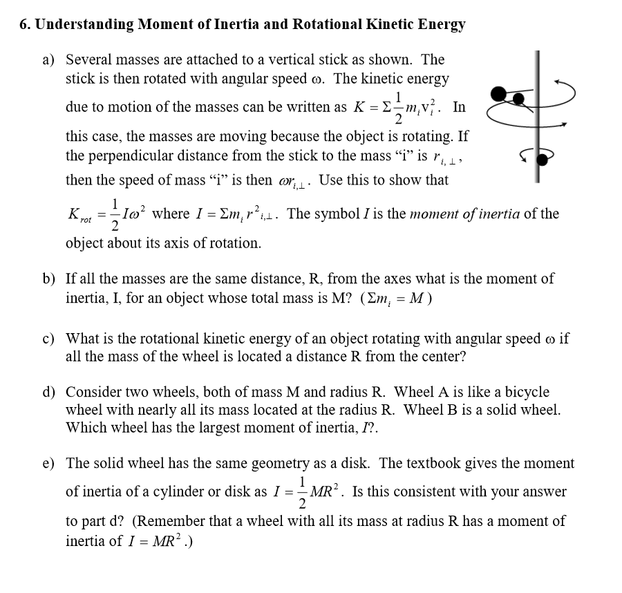 Solved 6·understanding Moment Of Inertia And Rotational