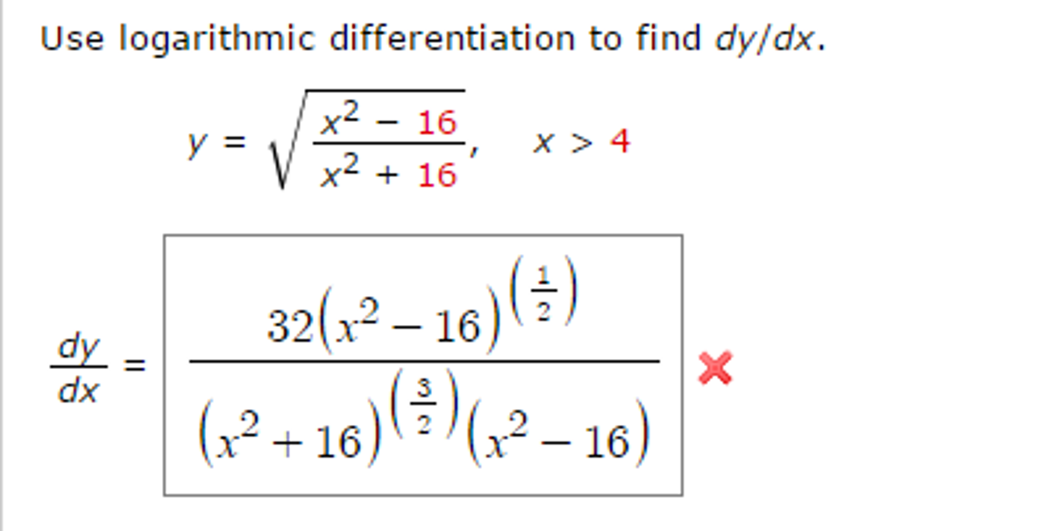 Solved Use Logarithmic Differentiation To Find Dydx Y