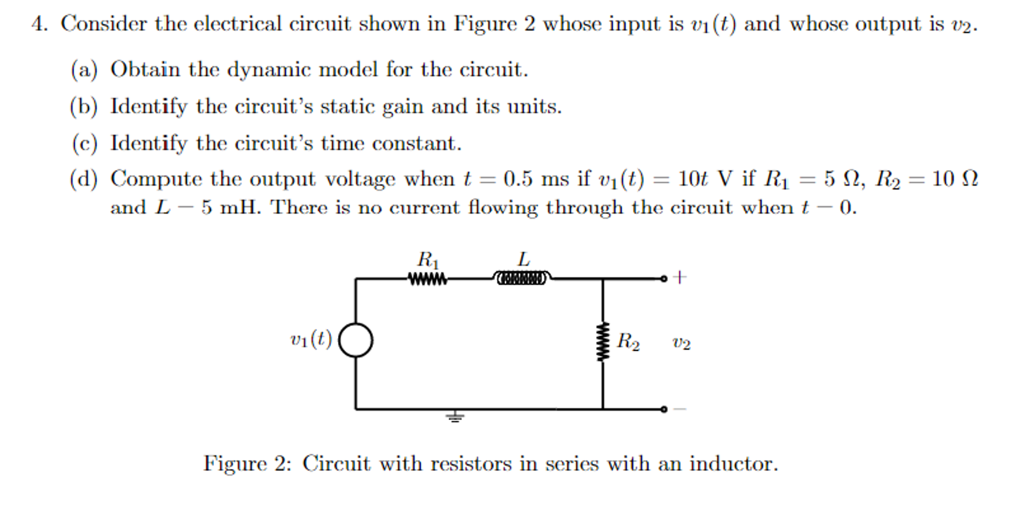 Solved Consider The Electrical Circuit Shown In Figure 2