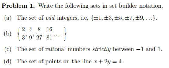 Solved Problem 1 Write The Following Sets In Set Builder