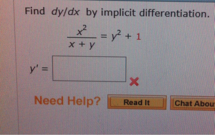 Solved Find Dydx By Implicit Differentiation X2x Y