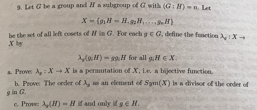 Solved Let G Be A Group And H A Subgroup Of G With G H