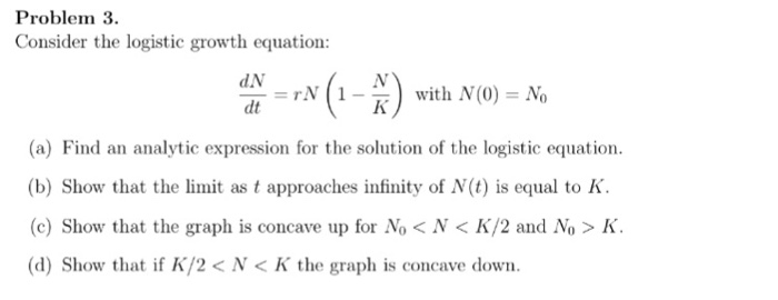 Solved Consider The Logistic Growth Equation Dndt Rn 1