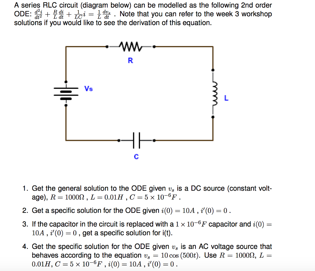 Solved A Series Rlc Circuit Diagram Below Can Be Modelled