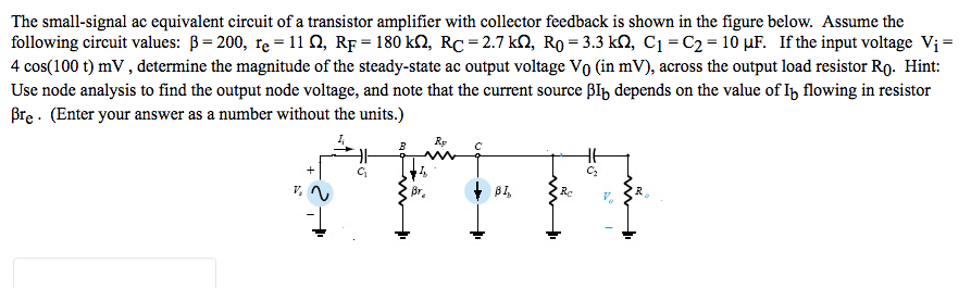 Solved The Small Signal Ac Equivalent Circuit Of A