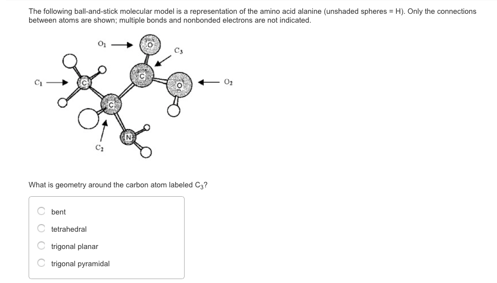 Solved The Following Ball And Stick Molecular Model Is A