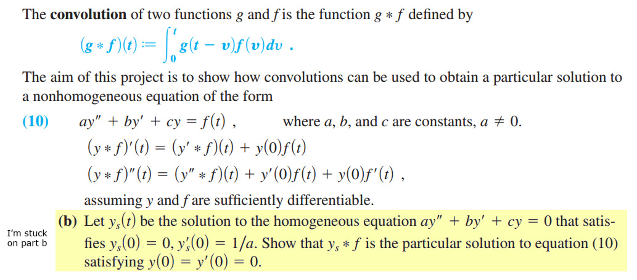 Solved The Convolution Of Two Functions G And F Is The