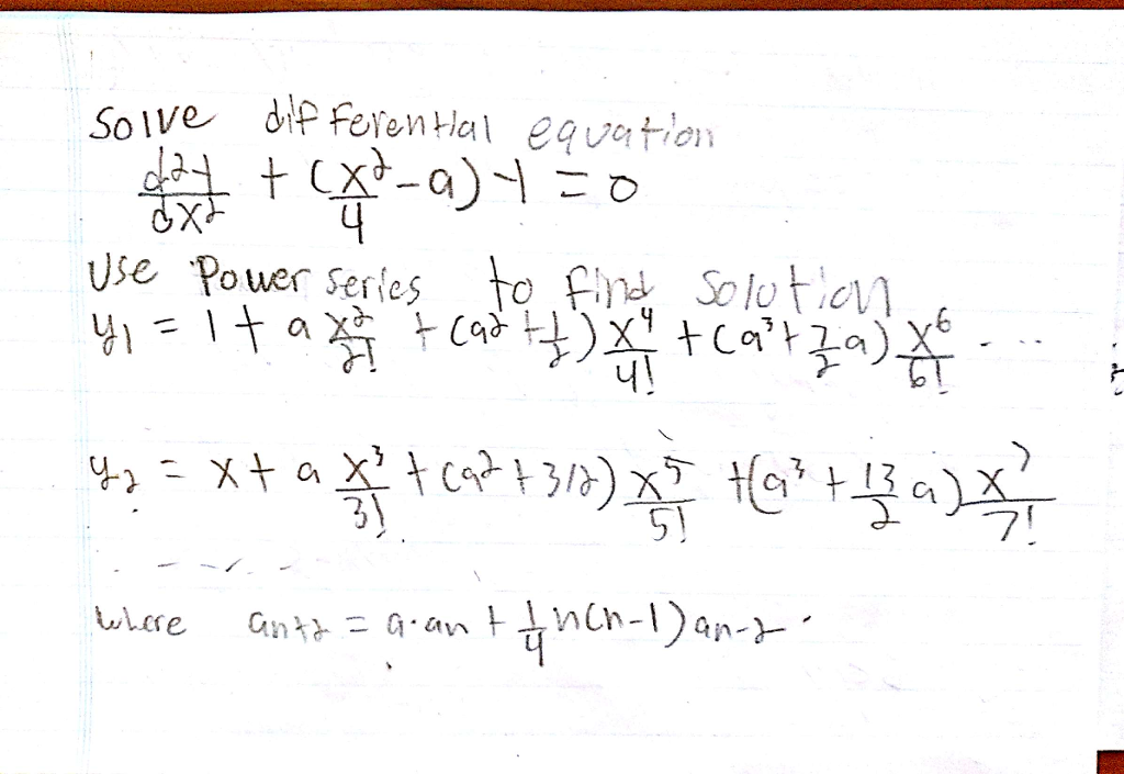 Solved Solve Differential Equation D2 Ydx2 X24 A