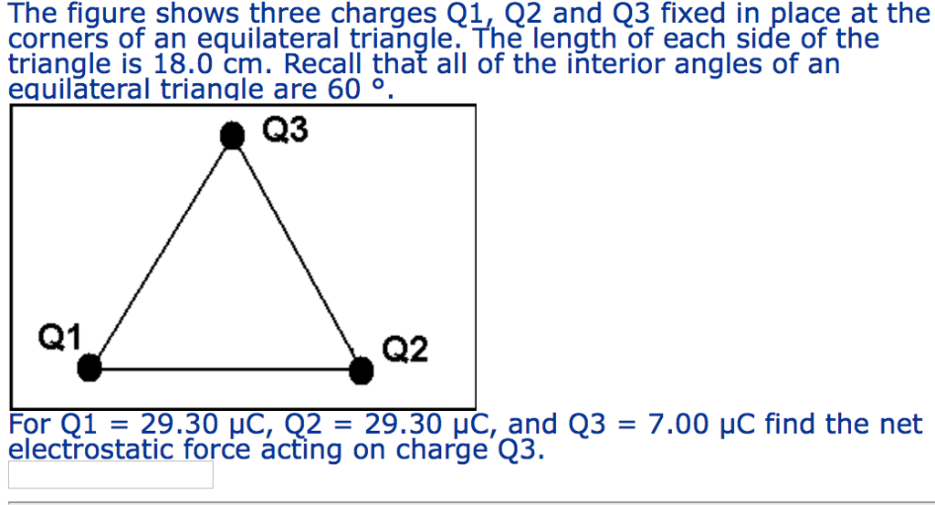 Solved The Fiqure Shows Three Charges 01 Q2 And Q3 Fixed In