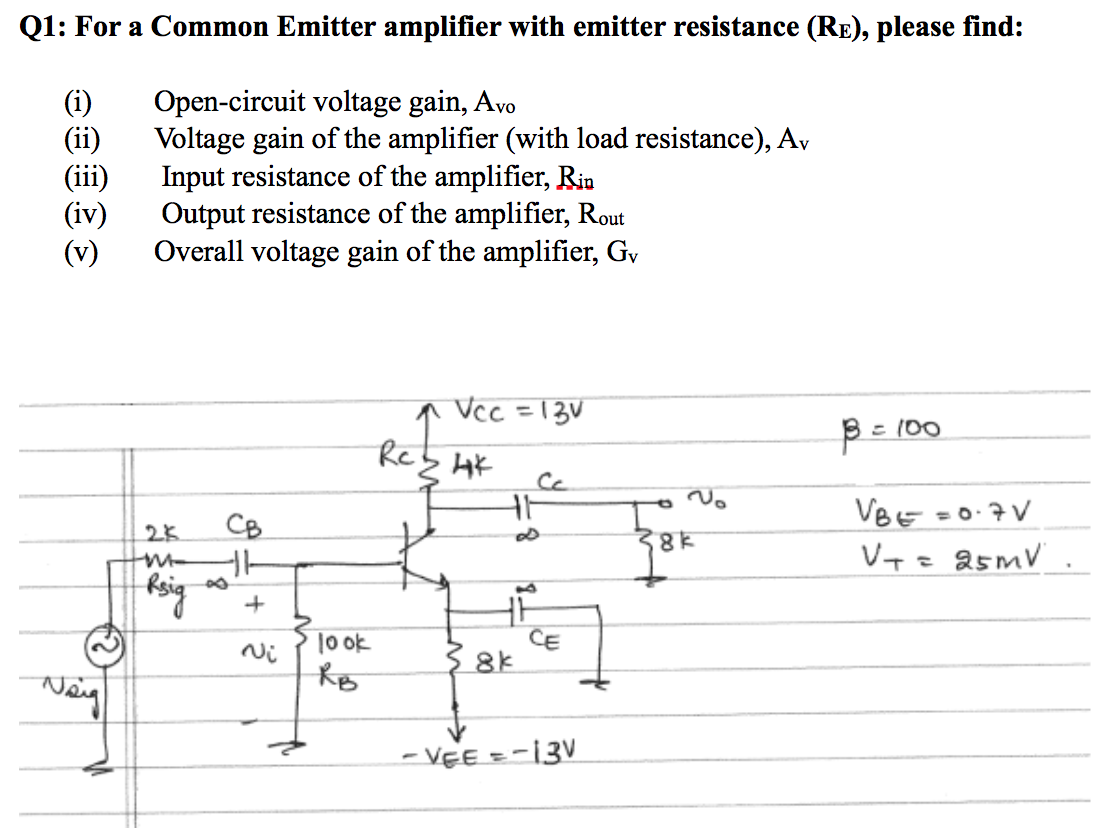 Output Impedance Of Common Emitter Amplifier Voltage