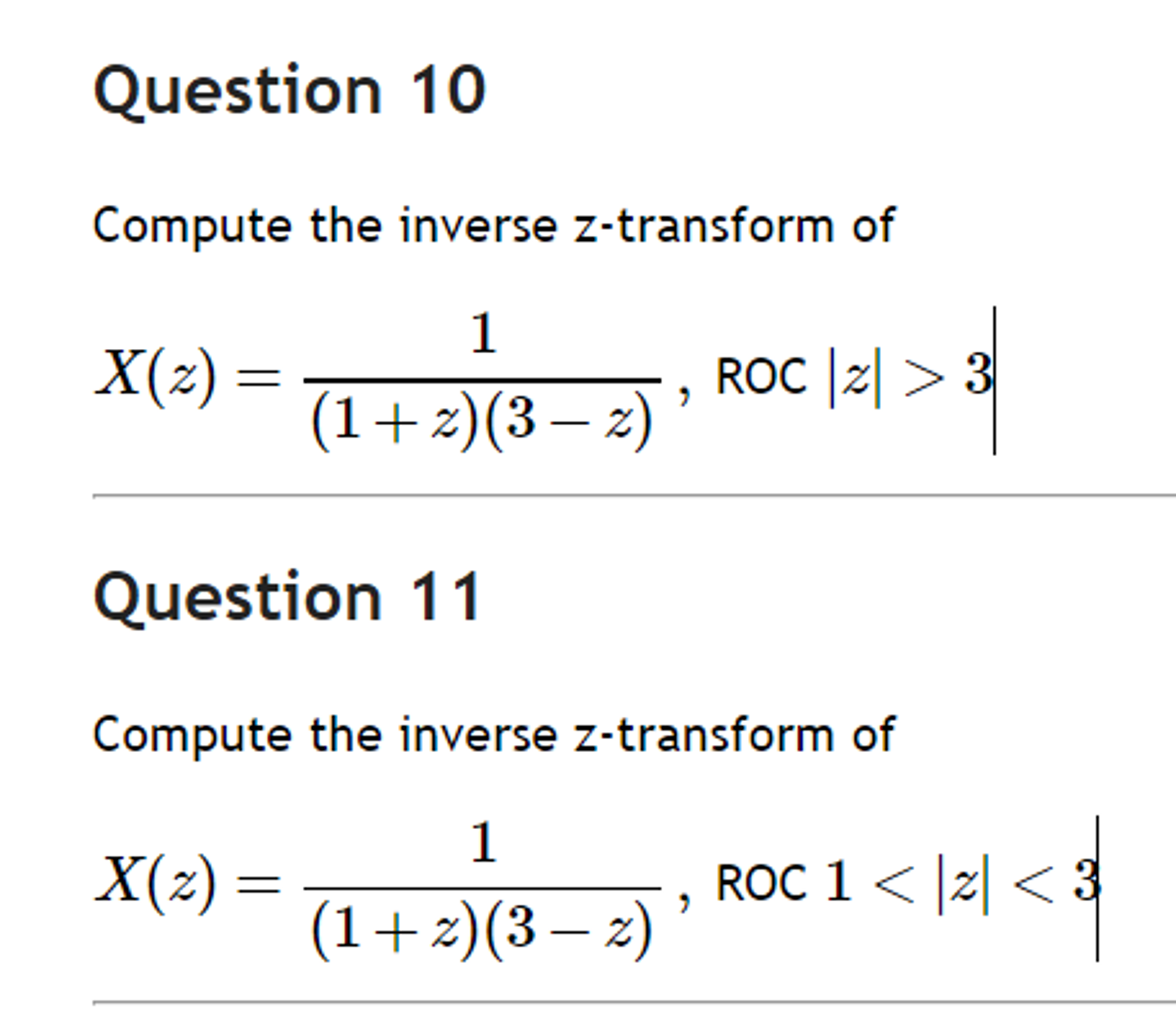 Solved Compute The Inverse Z Transform Of Xz 11