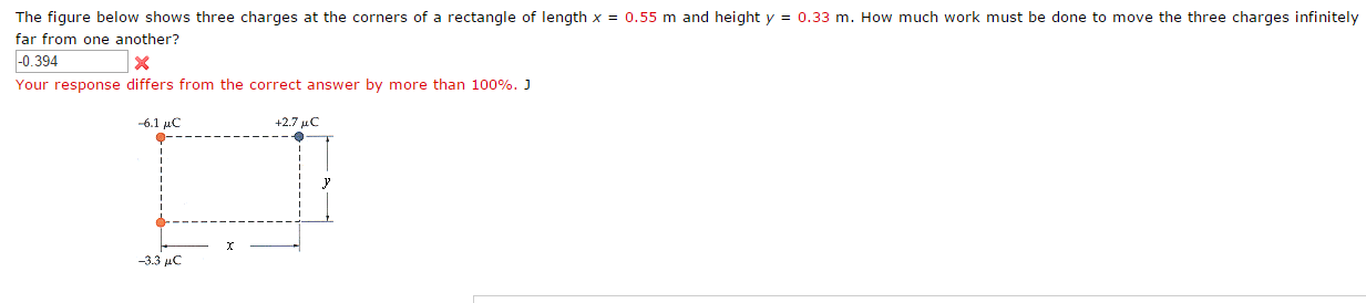 Solved The Figure Below Shows Three Charges At The Corners