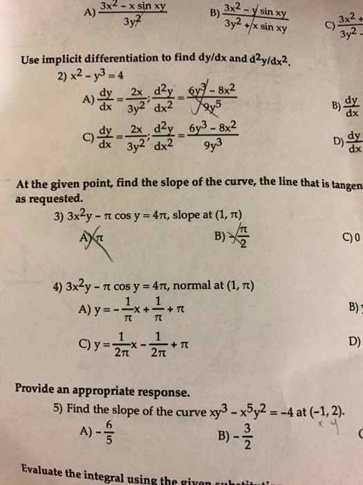 Solved Use Implicit Differentiation To Find Dy2dx2 X2