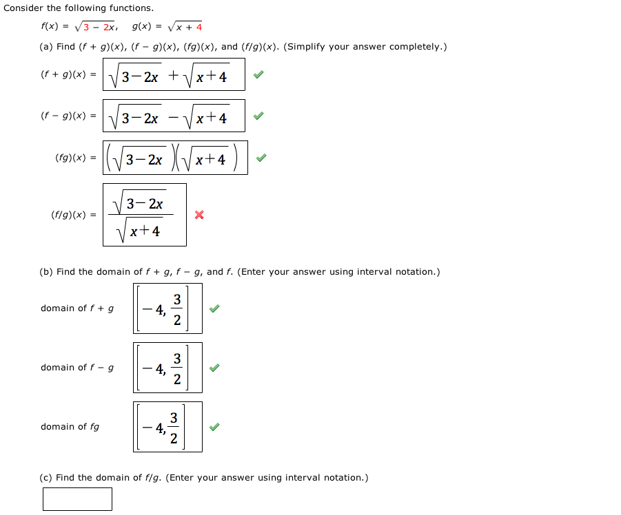 Solved Consider The Following Functions Fx 3 2x