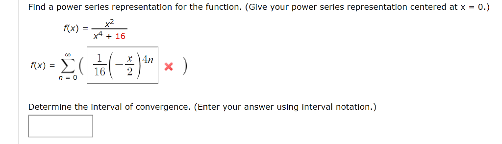 Solved Find A Power Series Representation For The Function