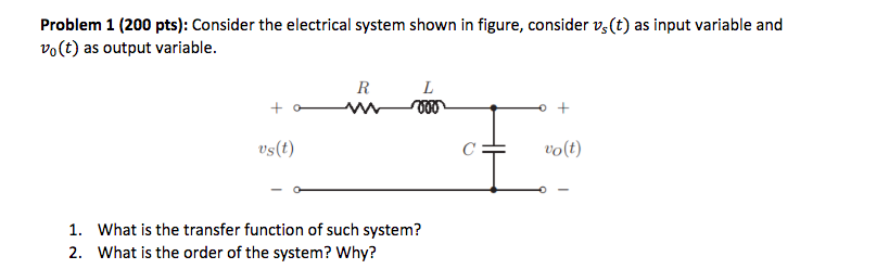 Solved Problem 1 200 Pts Consider The Electrical System