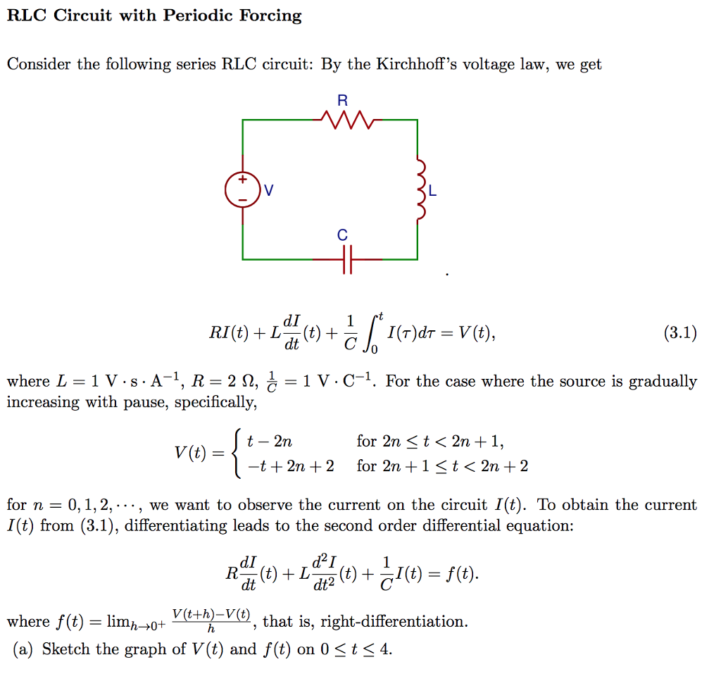 Solved Rlc Circuit With Periodic Forcing Consider The