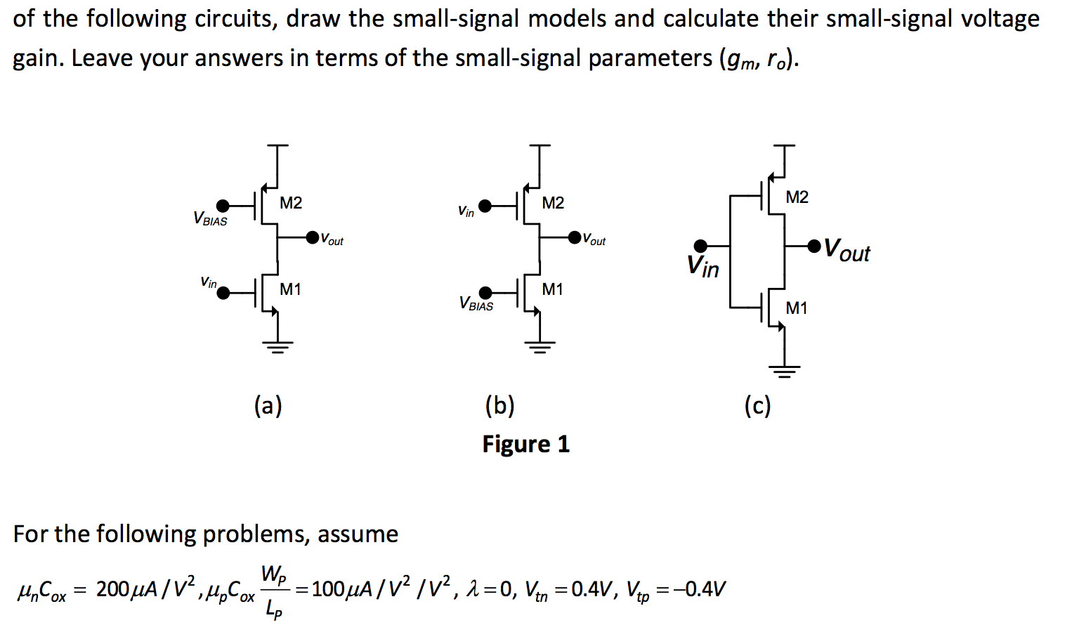 Solved Of The Following Circuits Draw The Small Signal