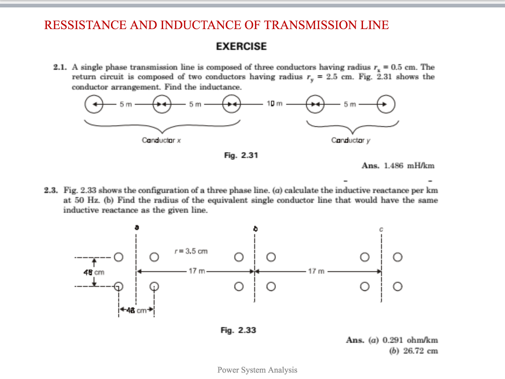 Solved A Single Phase Transmission Line Is Composed Of Three