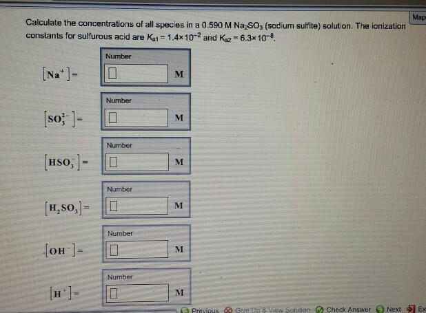 Solved Calculate The Concentrations Of All Species In A