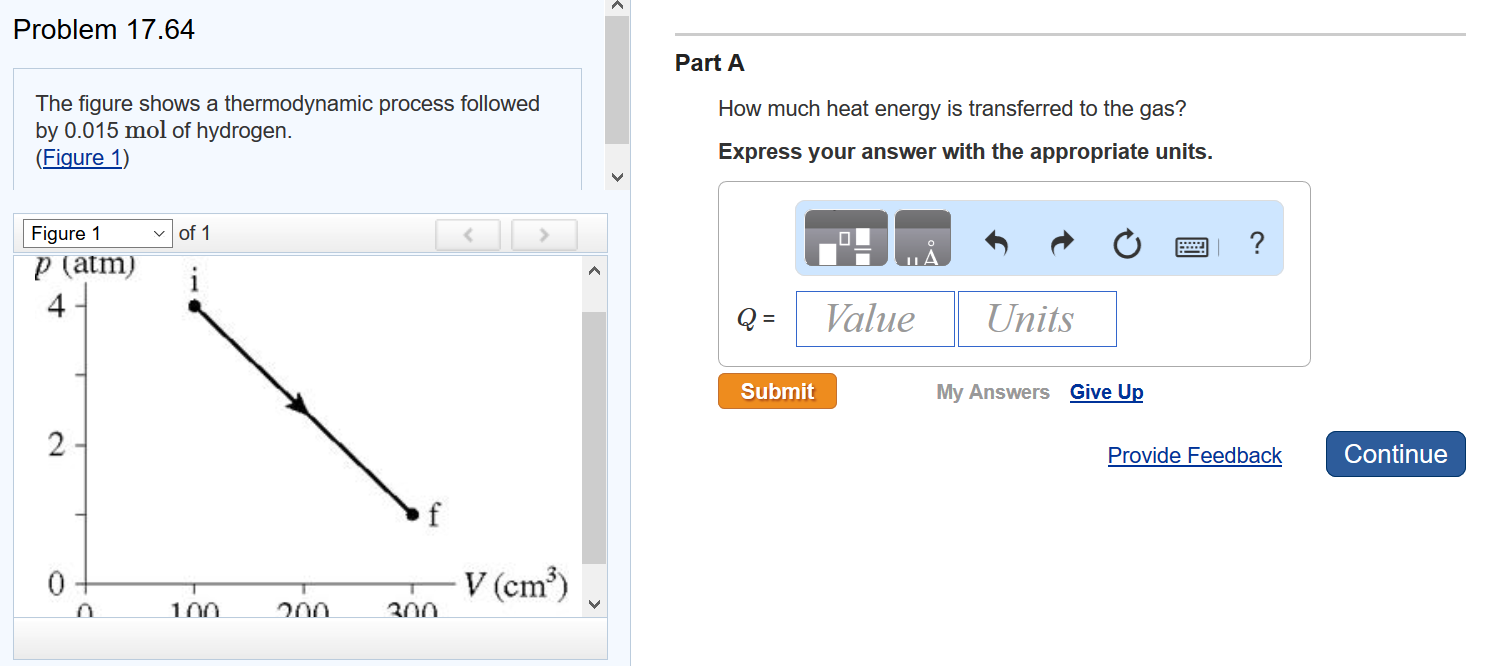 Solved The Figure Shows A Thermodynamic Process Followed By