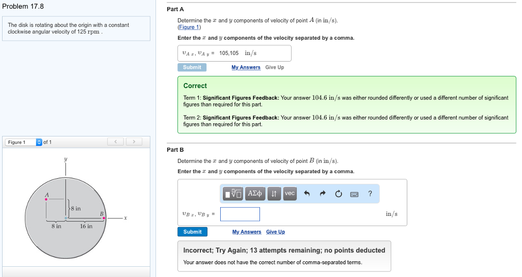 Solved The Disk Is Rotating About The Origin With A Constant