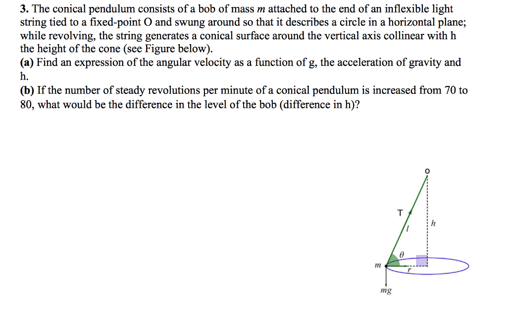 Solved The Conical Pendulum Consists Of A Bob Of Mass M