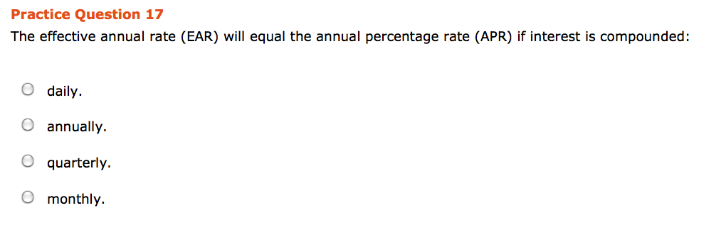 Solved The Effective Annual Rate Ear Will Equal The Annual