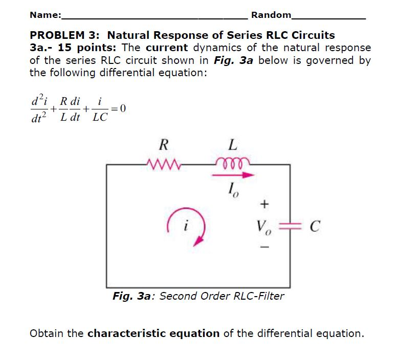 Solved Natural Response Of Series Rlc Circuits 3a 15