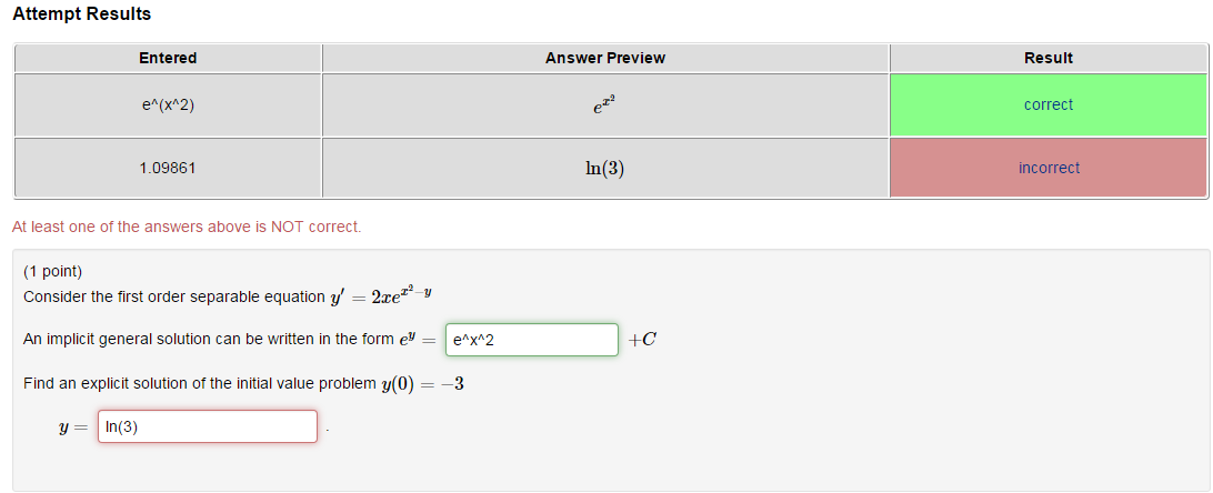 Solved At Least One Of The Answers Above Is Not Correct