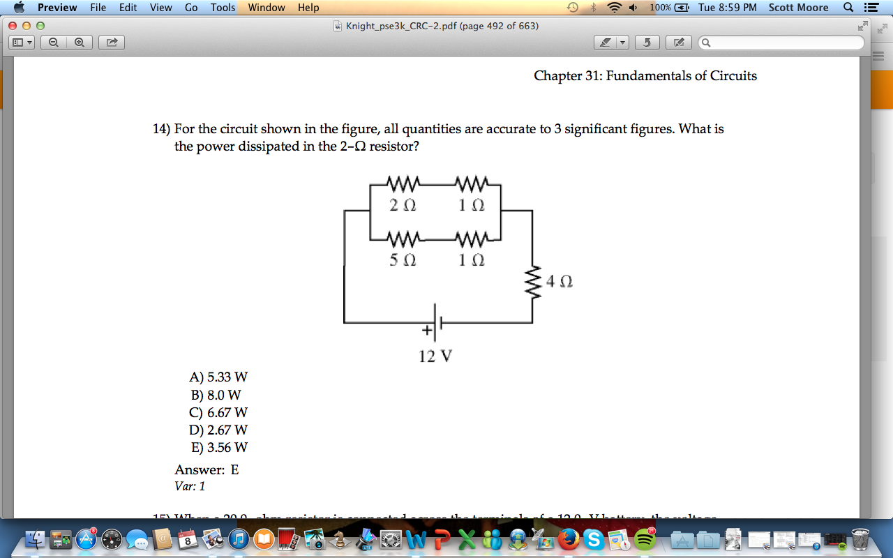 Solved For The Circuit Shown In The Figure All Quantities