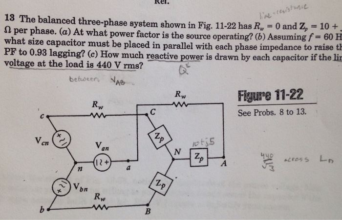 Solved 13 The Balanced Three Phase System Shown In Fig