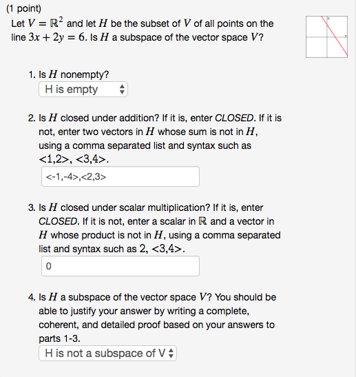 Solved Let V R2 And Let H Be The Subset Of V Of All