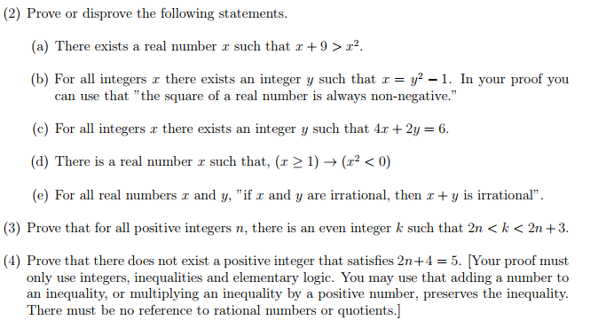 Solved 2 Prove Or Disprove The Following Statements A