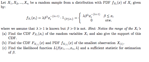 Solved Let X1x2 Xn Be A Random Sample From A