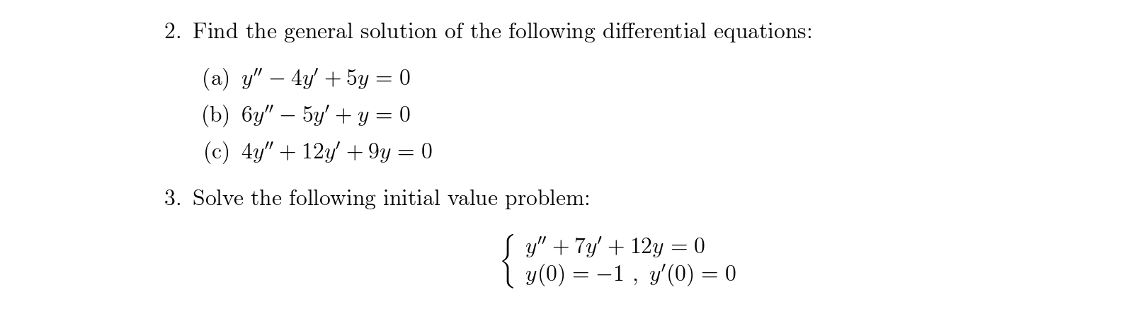 Solved 2 Find The General Solution Of The Following