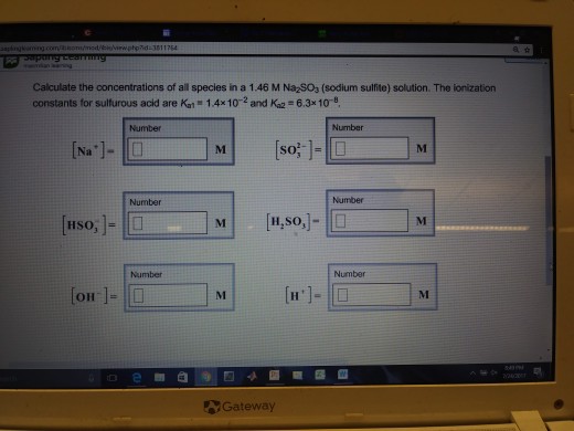 Solved Calculate The Concentrations Of All Species In A 146