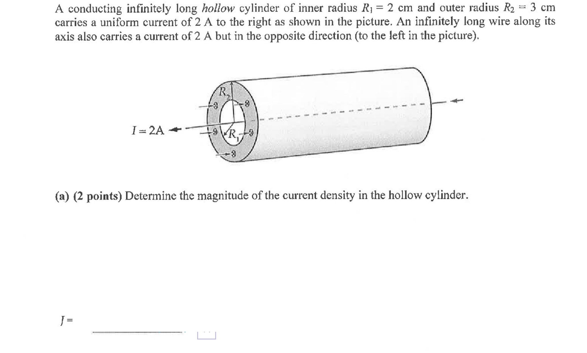 Solved A Conducting Infinitely Long Hollow Cylinder Of Inner