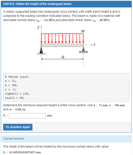 Solved A Simply Supported Beam Has Rectangular Cross Section