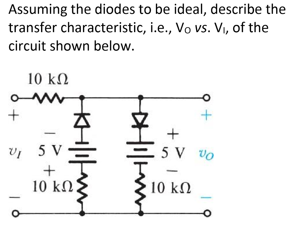 Solved Assuming The Diodes To Be Ideal Describe The