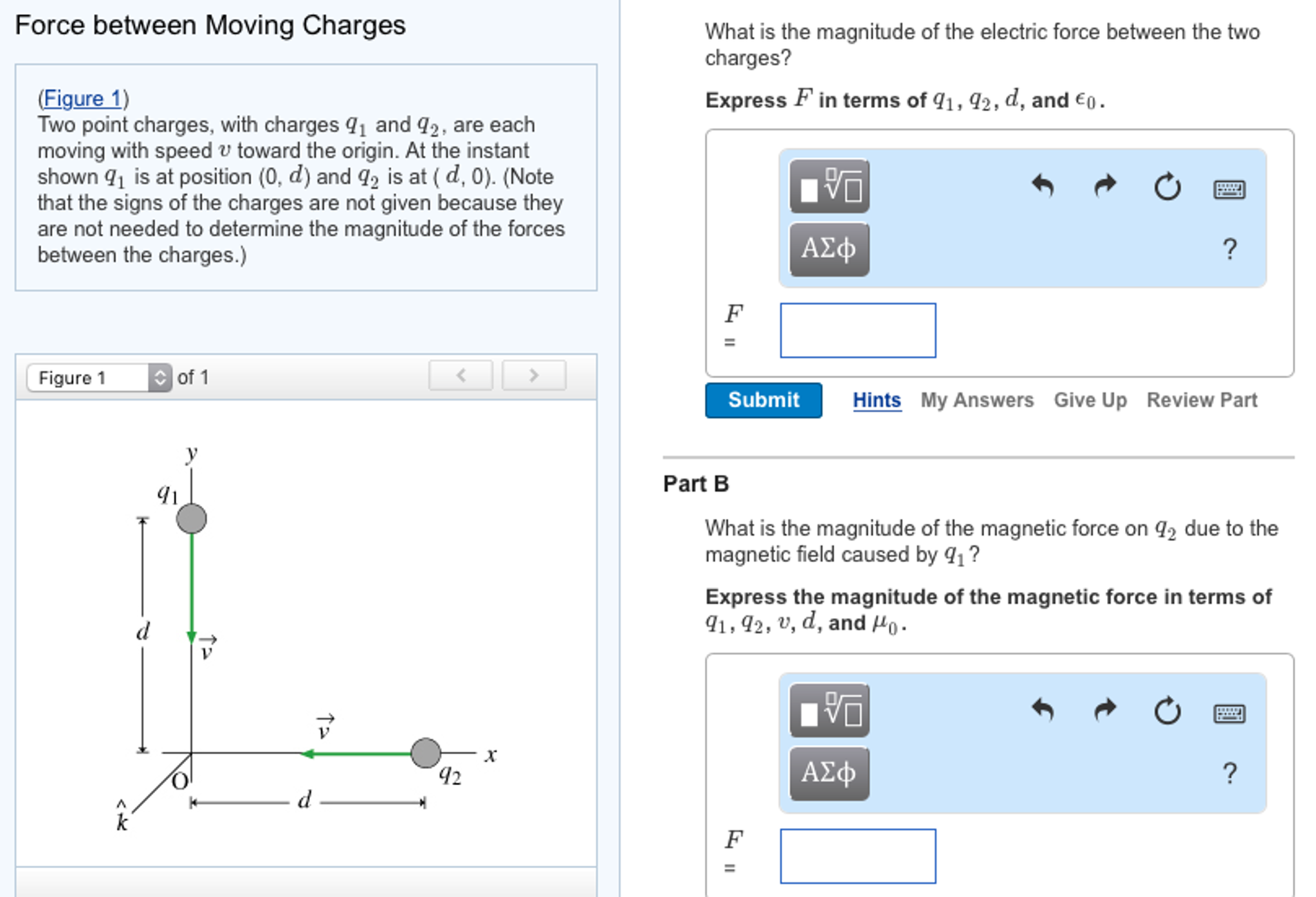 Solved Two Point Charges With Charges Q1 And Q2 Are Ea