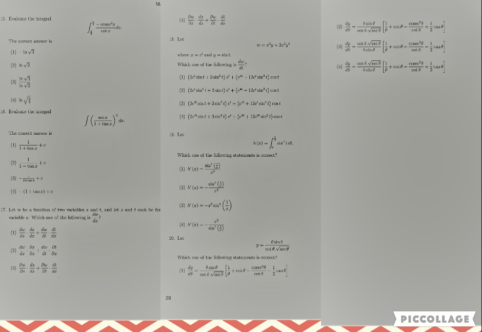 Solved Evaluate The Integral Integral11 Cosec2 Xcotx